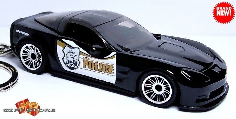 RARE KEYCHAIN POLICEPURSUITT CHEVY CORVETTE C6 ZR1 CUSTOM Ltd GREAT ...