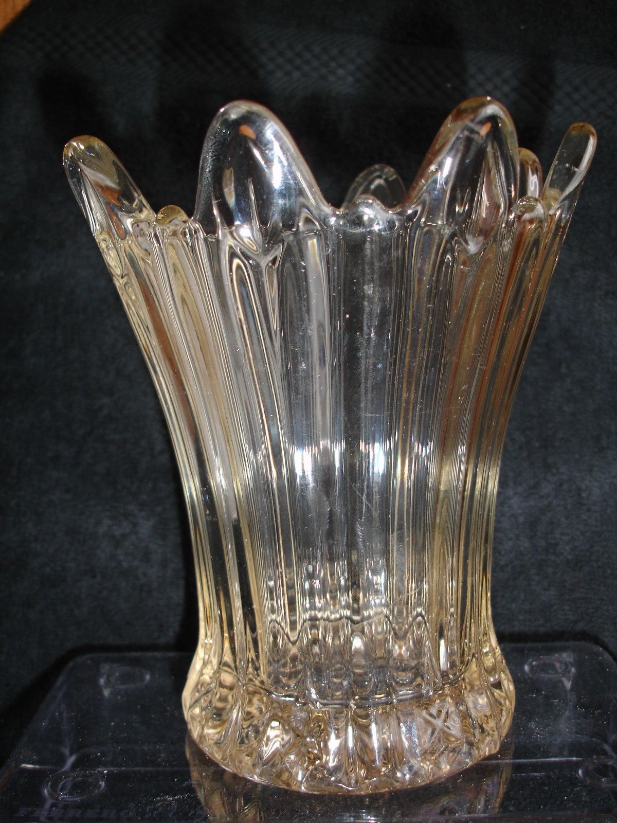 Sowerby Art Deco Flint Glass Celery Vase 1930's - Pottery & Glass