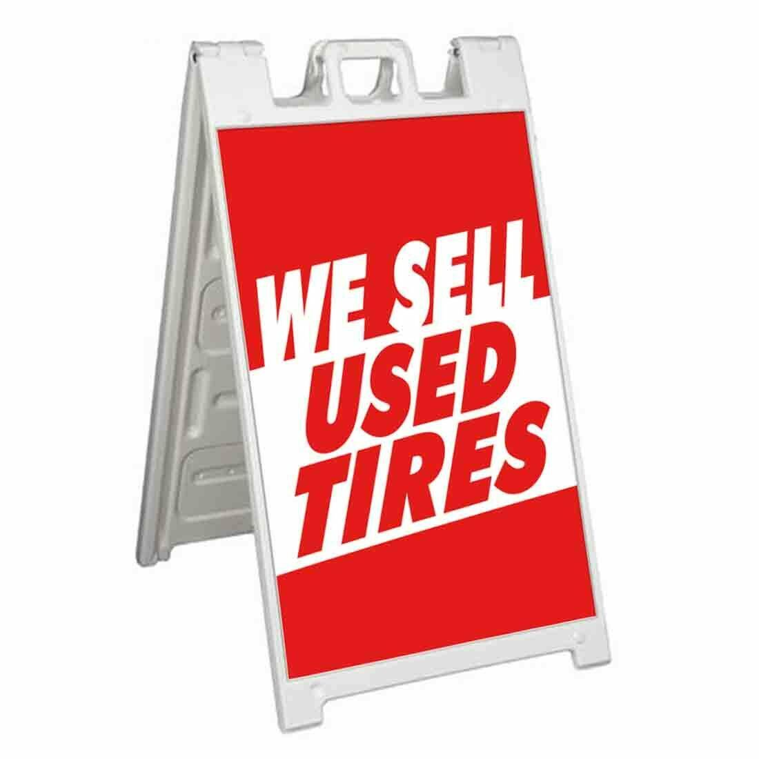 WE SELL USED TIRES Signicade 24x36 Aframe Sidewalk Sign Banner Decal ...