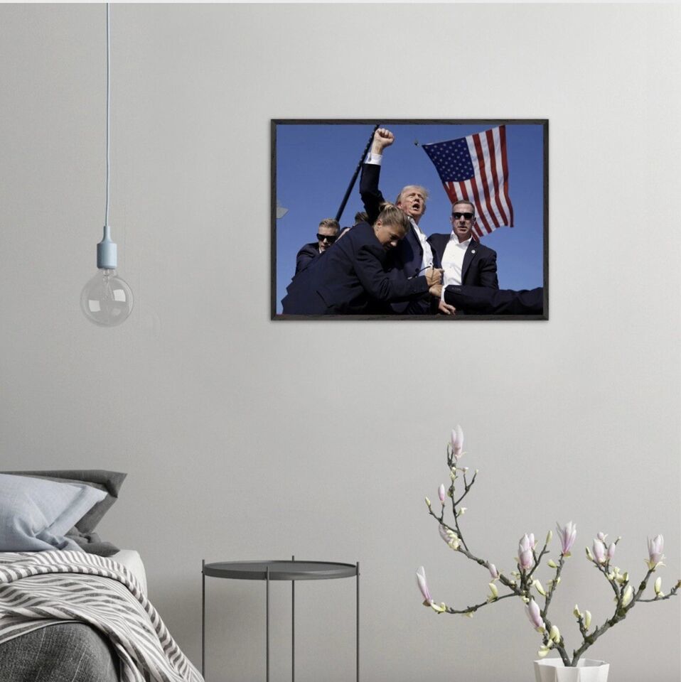 Historic Donald Trump Fight Poster | Trump Ear Merch | MAGA Print, 2024 ...