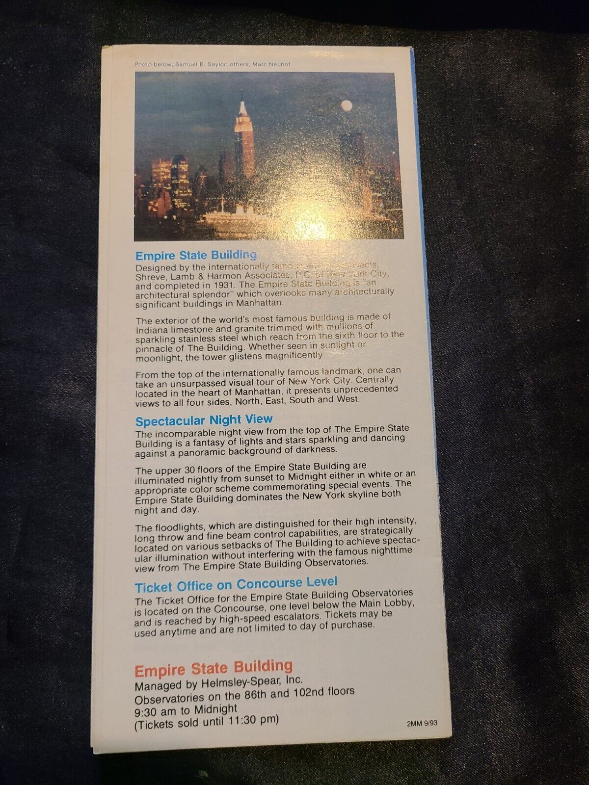 Empire State Building...The Worlds Most Famous Observatories...Brochure ... Empire State Building...The Worlds Most Famous Observatories...Brochure ...