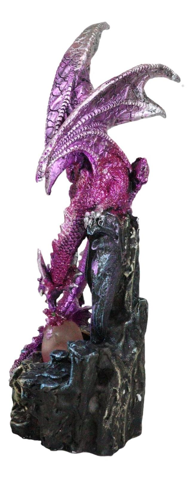 Pink Metallic Dragon Guarding Hatchling Drake Emerging From Acrylic LED ...