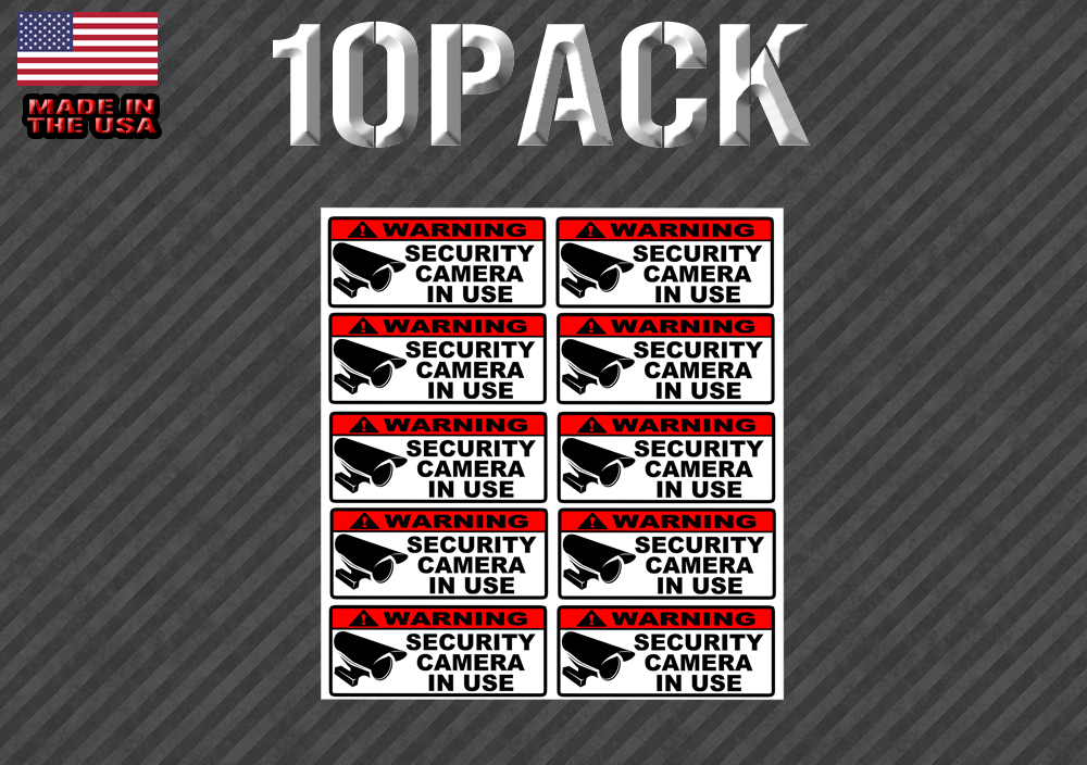 10 pack Warning Video Surveillance Security Sticker Decal - Burglar ...