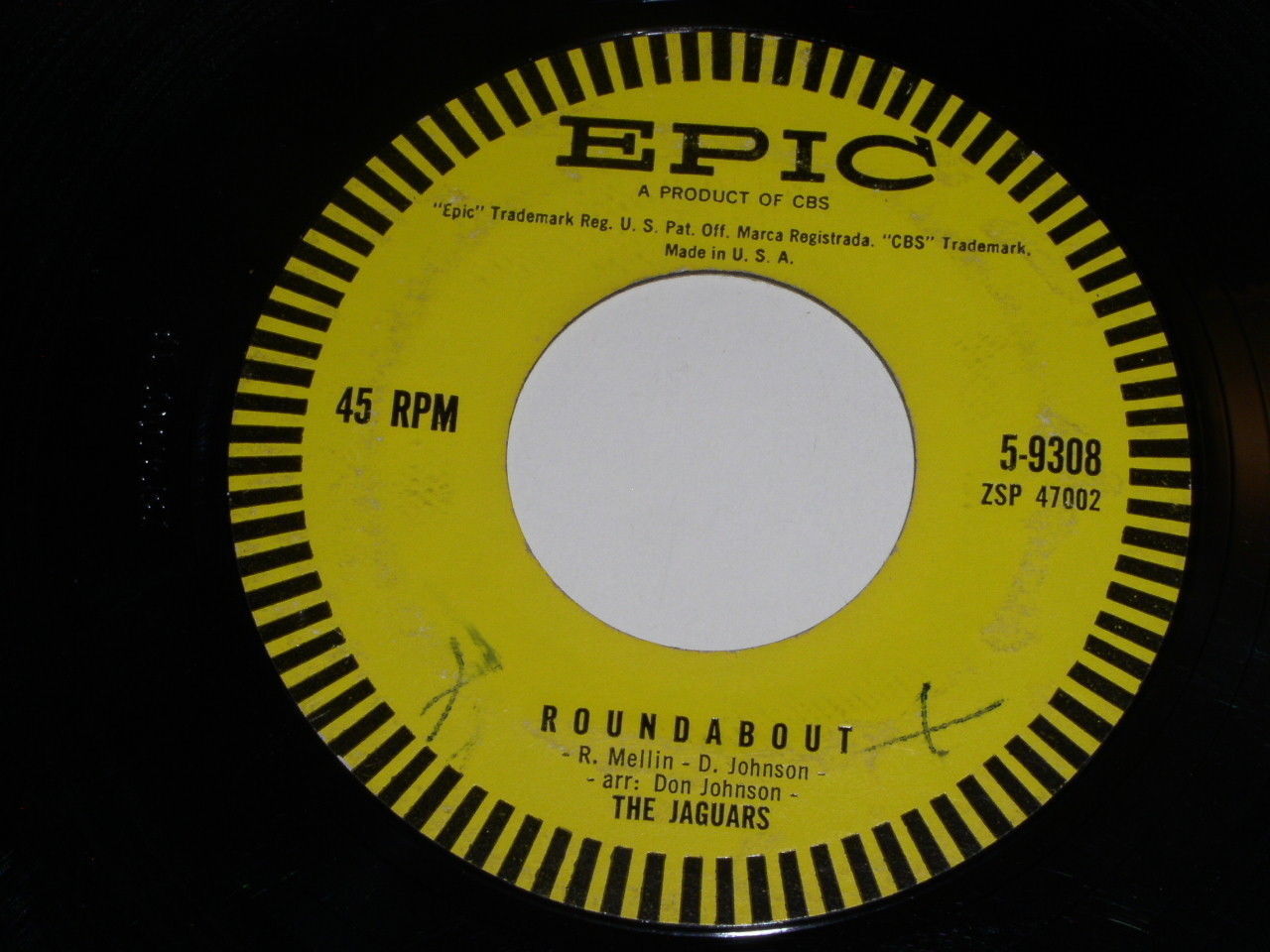 The Jaguars Jaguar Roundabout 45 Rpm Record Vintage Epic Label - Vinyl ...