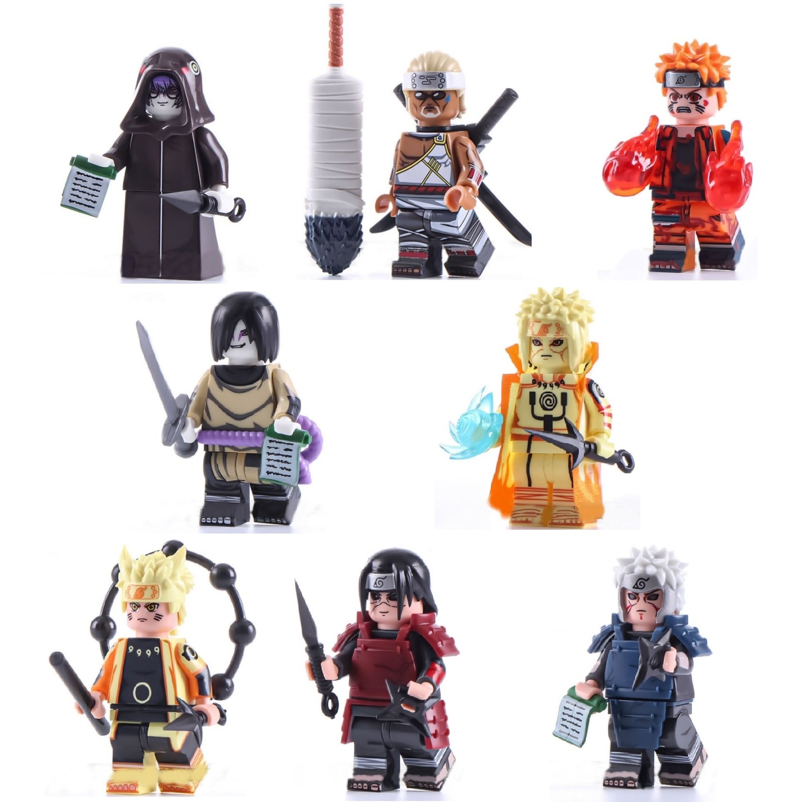 Naruto Series Killer Bee Kabuto Orochimaru Minato Hashirama 8pcs ...