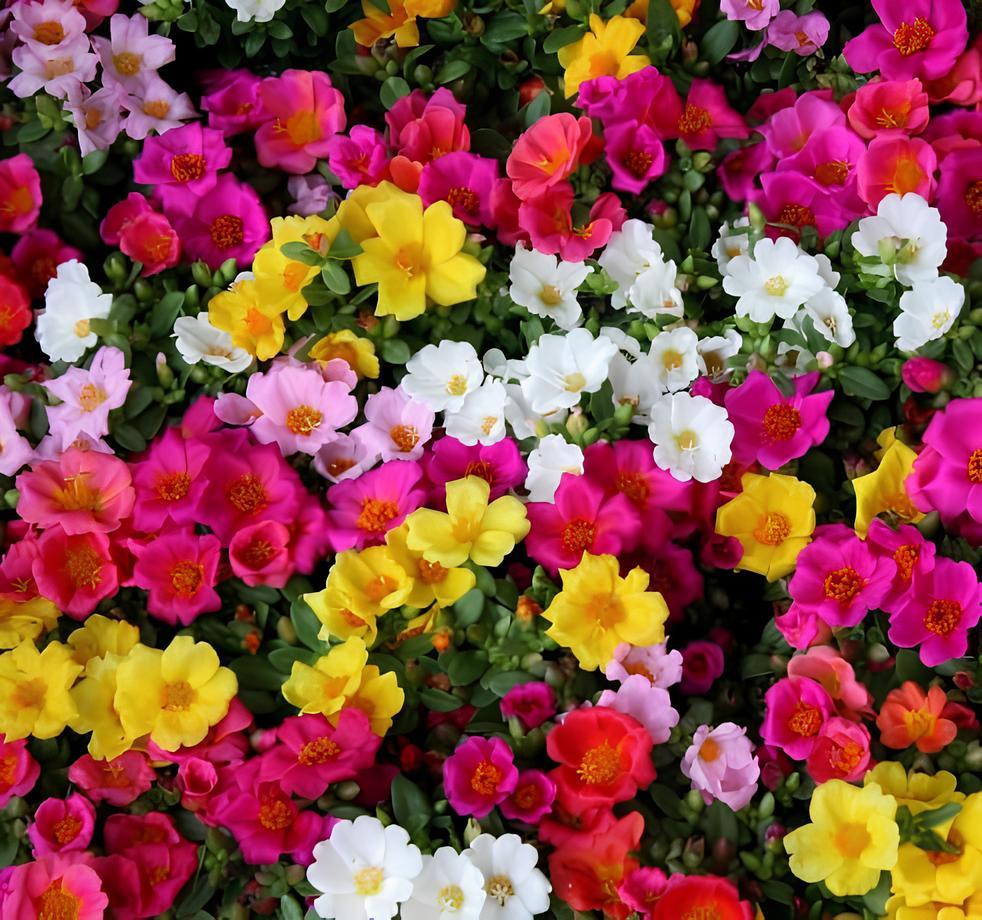 100 Seeds Mix Portulaca Grandiflora Moss Rose Flower Seeds - Seeds & Bulbs