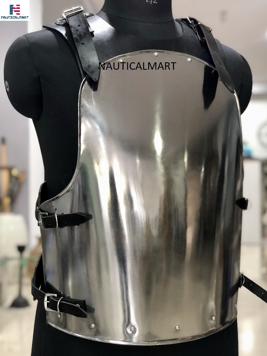 Medieval Merc Steel Cuirass Breast Plate Body Armor Silver One Size ...