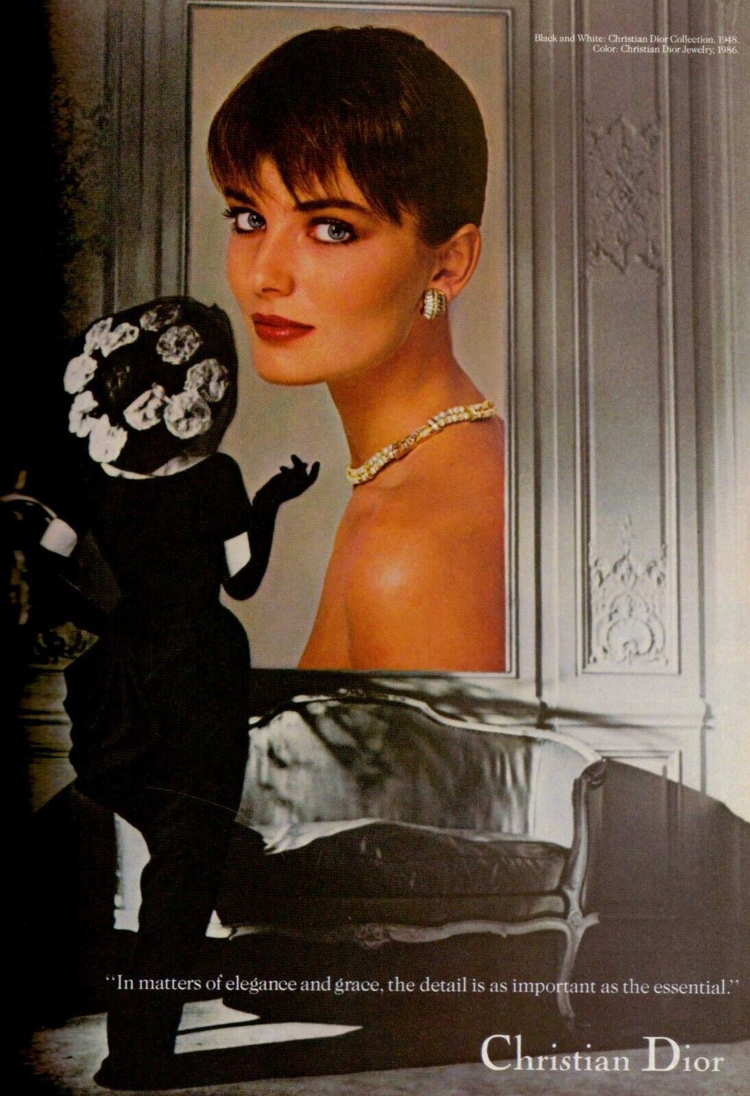 1986 1948 Christian Dior Jewelry Paulina Porizkova Sexy Vintage Print ...