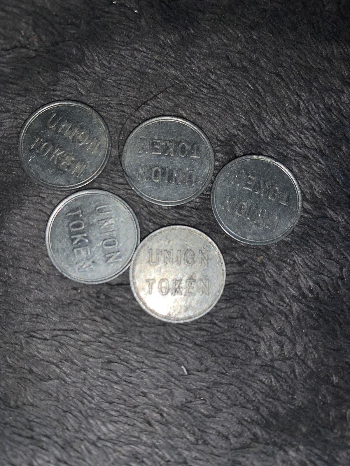 5-Aluminum Union Tokens See Pictures - Exonumia