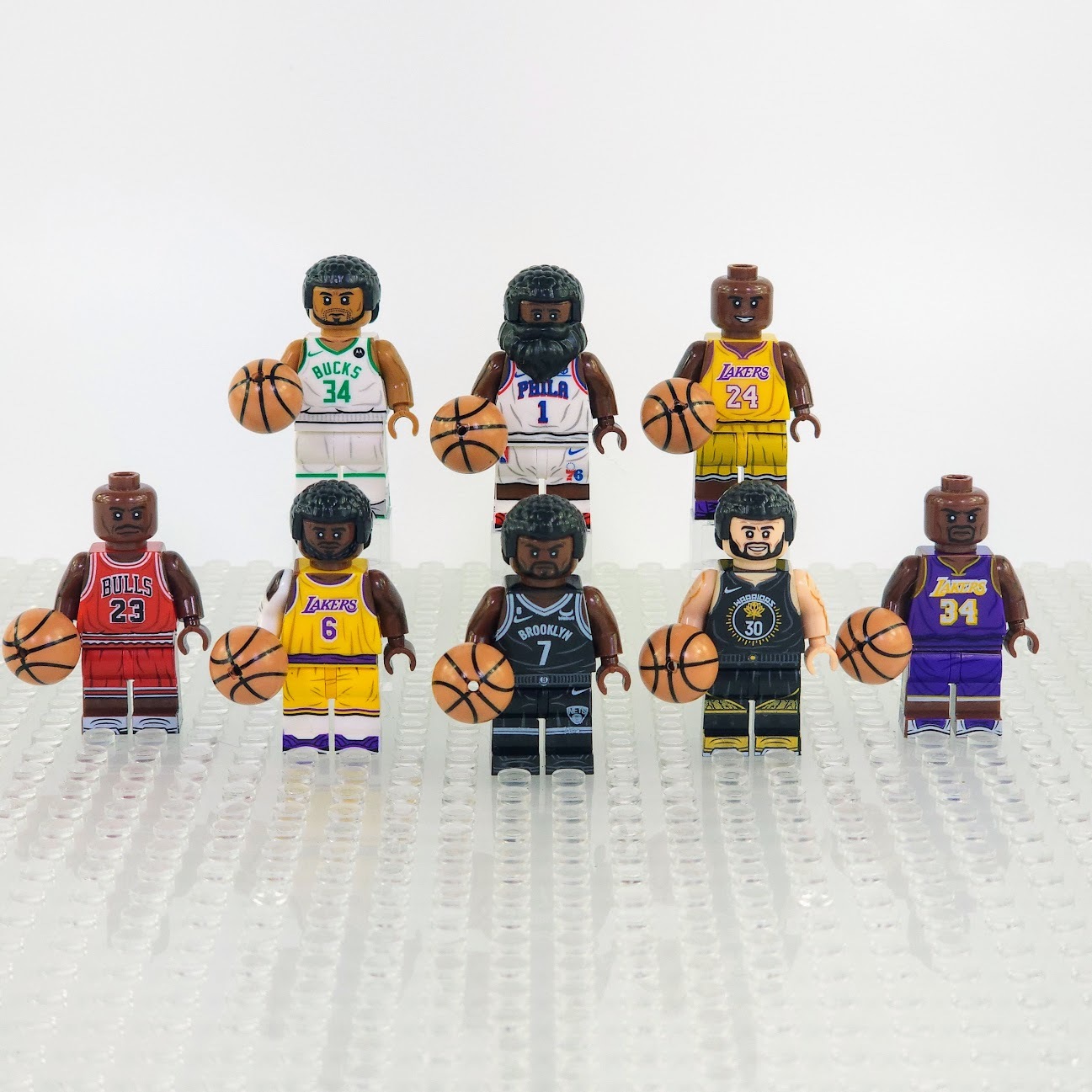 8pcs NBA Basketball Players Minifigures Set Kobe Curry Jordan Durant ...