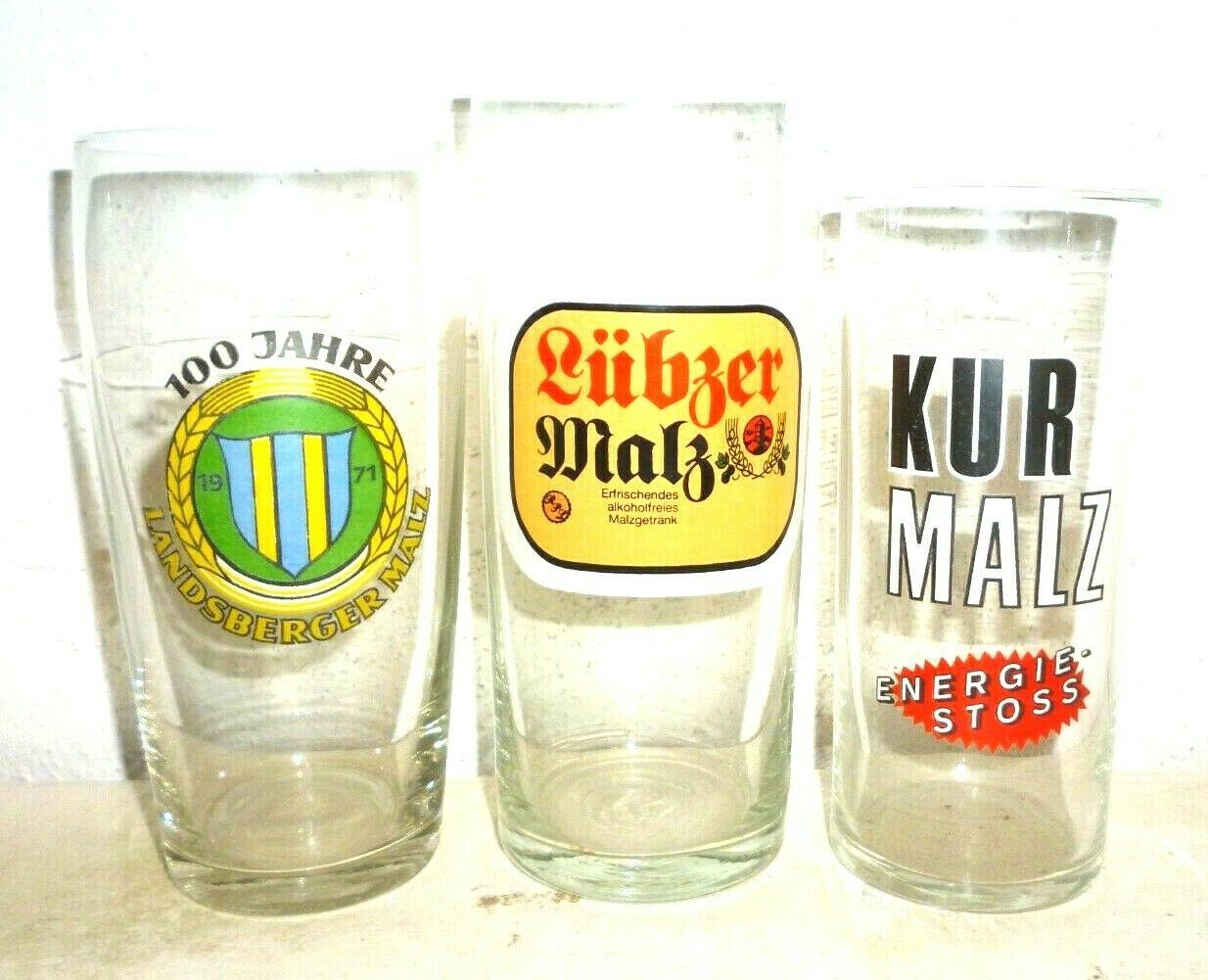 3 Landsberger Lubzer Kur Malz Bier German Beer Glasses - Germany