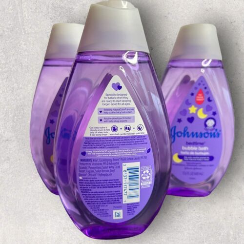 3 x Johnson's Baby Hypoallergenic Bedtime Baby Bubble Bath 13.6 fl oz ...