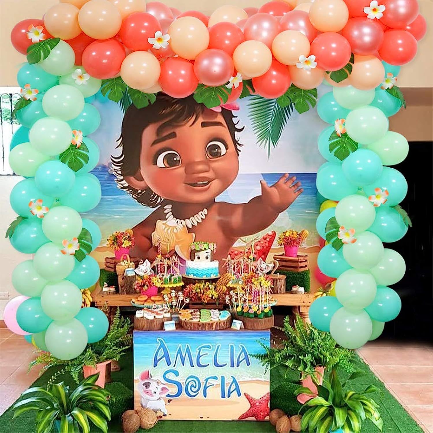 Tropical Balloon Garland Arch Kit, Hawaii Jungle Luau Moana Balloon ...
