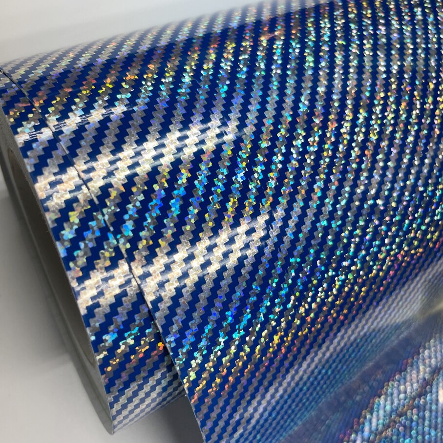 20cm width 2D Glossy Blue Laser Vinyl Sheet Car Wrap Film Self Adhesive ...