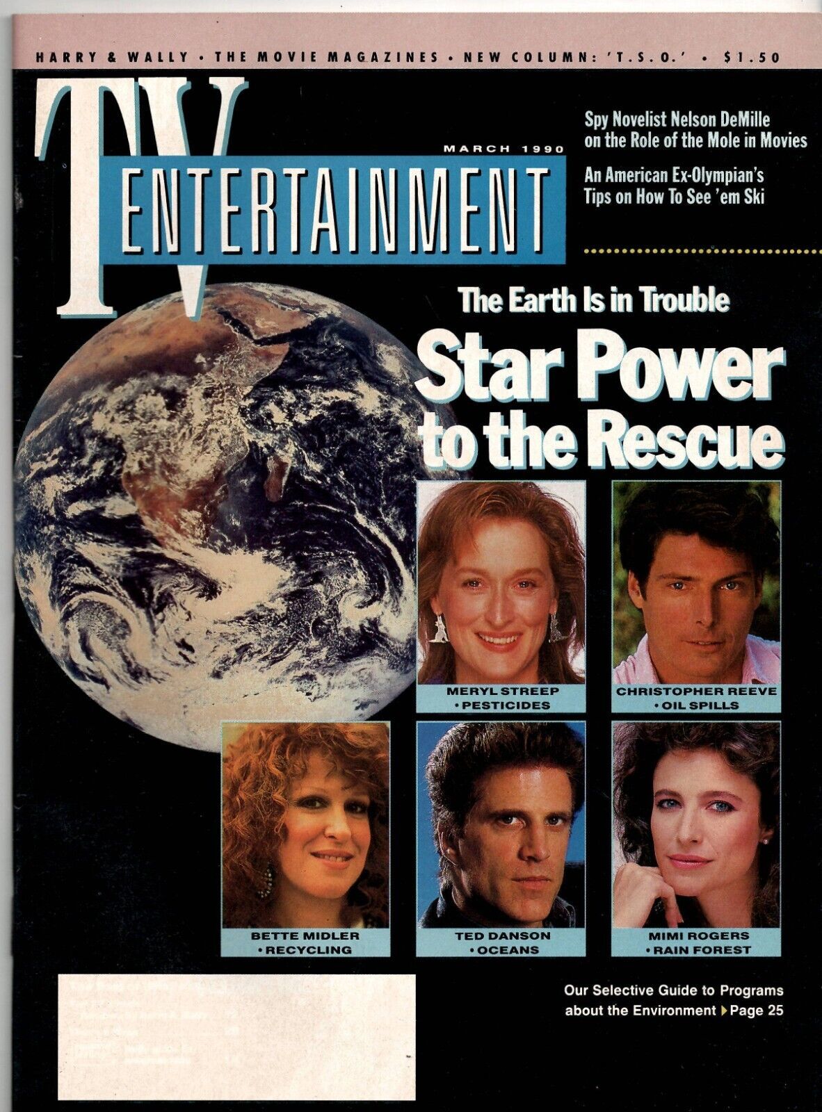 VINTAGE Mar 1990 TV Entertainment Magazine Christopher Reeve Meryl ...