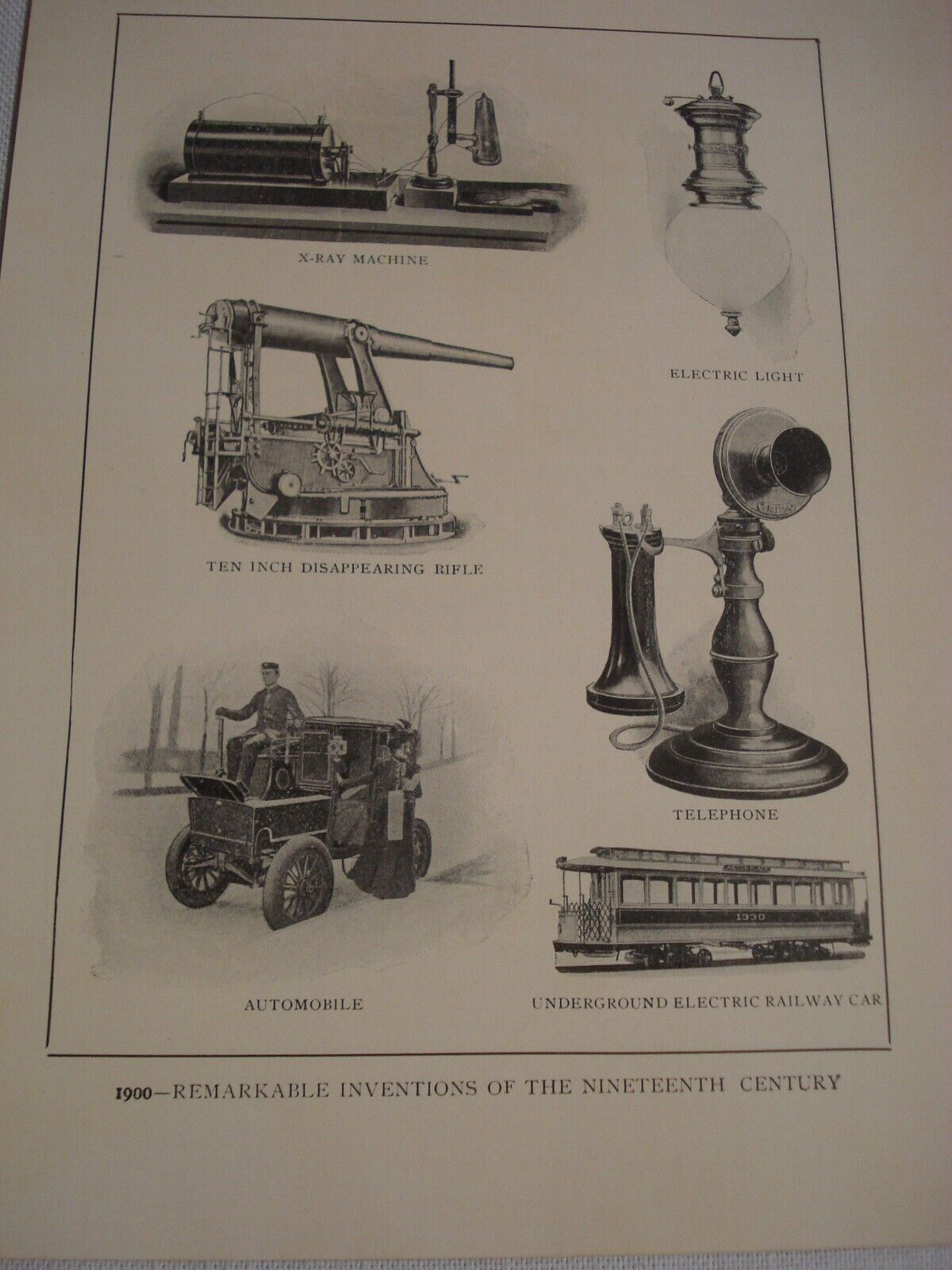 1900 Illustrated Page 19th Century Inventions Printing Press ...