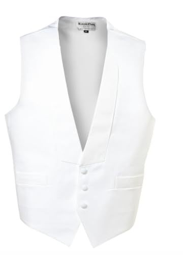 White Pique 3 Button Full Back Vest (US, Alpha, Medium, Regular ...
