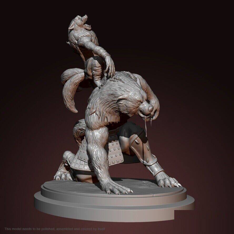 1/24 Resin Model Kit Werewolf Brothers Warriors Warcraft Unpainted ...