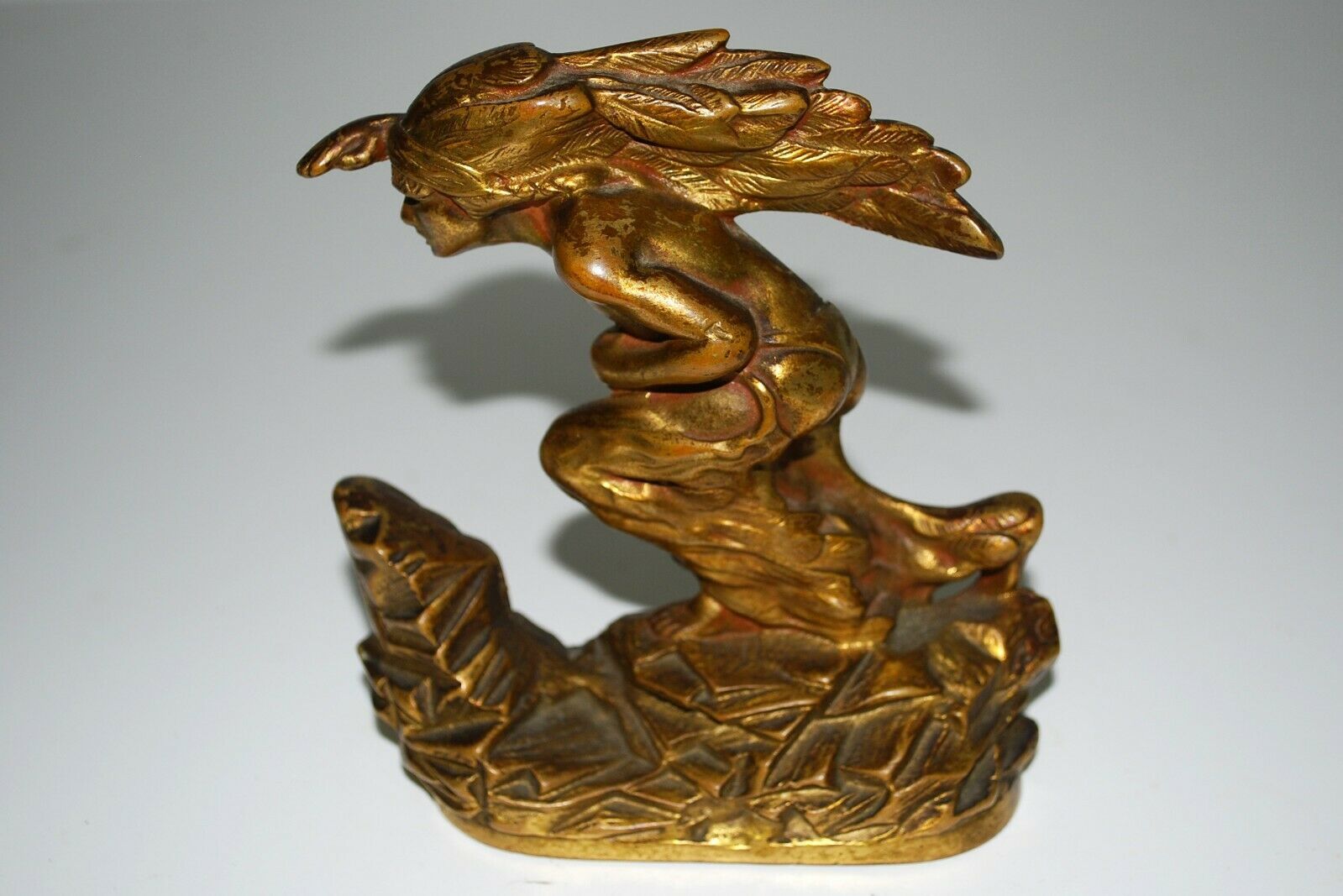 Bronze Sculpture Trail Blazer with Full Headdress, Signed, Foundry ...