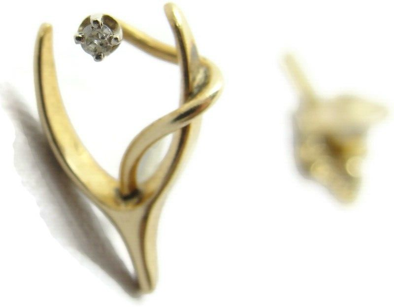 14K Diamond Wishbone Tie Tack Lapel Pin Handmade Vintage Tested - Tie ...