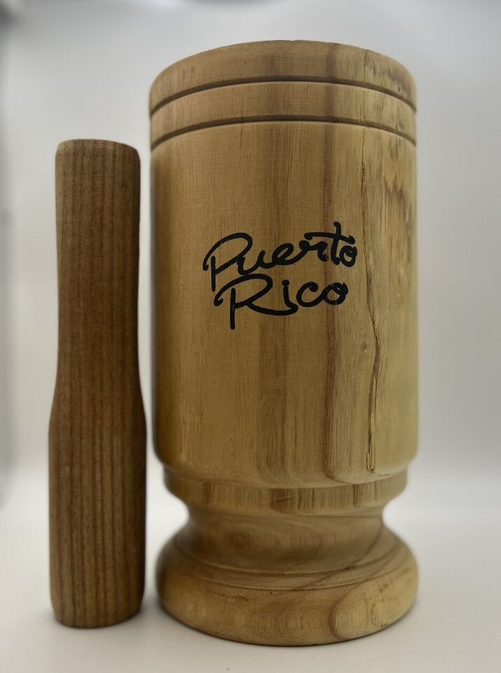 Large Puerto Rico Wood Mortar & Pestle Pylon Pilon Madera - Boricua ...