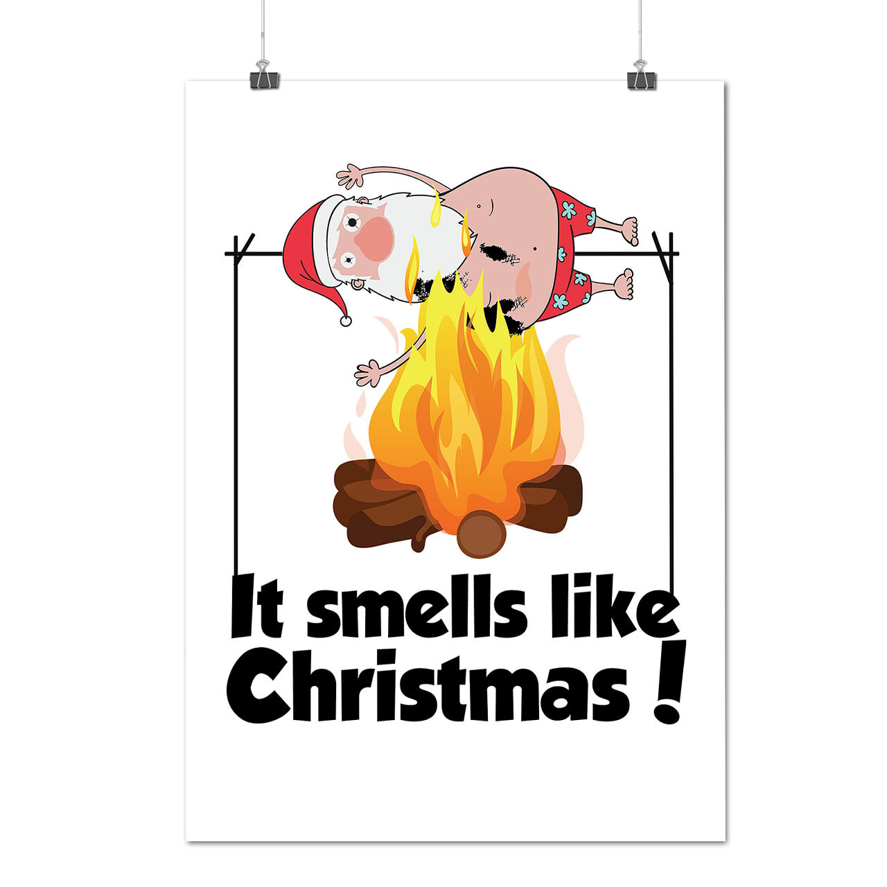 It smells like Christmas Santa Burn Matte/Glossy Poster A0 A1 A2 A3 A4 ...