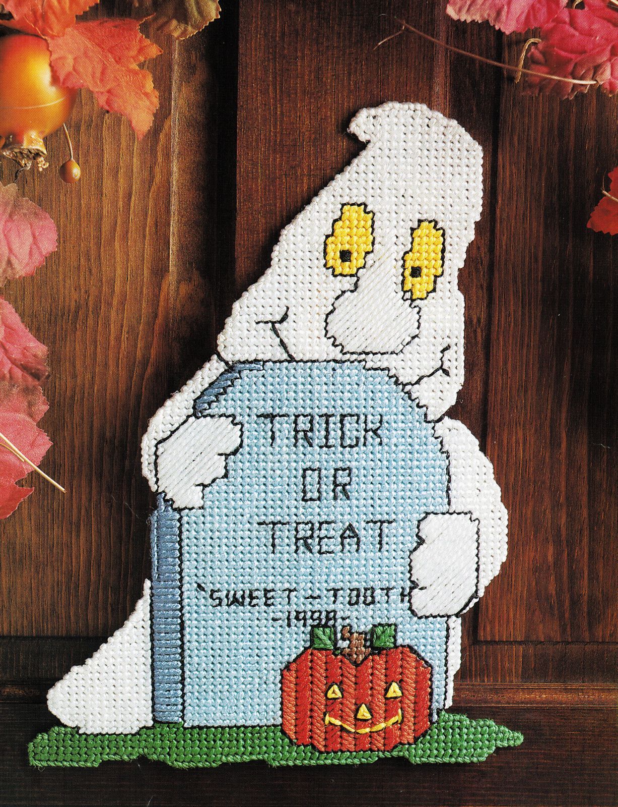 Plastic Canvas Halloween Spooks Window Decor Cat Ghost Doorknob Hanger ...