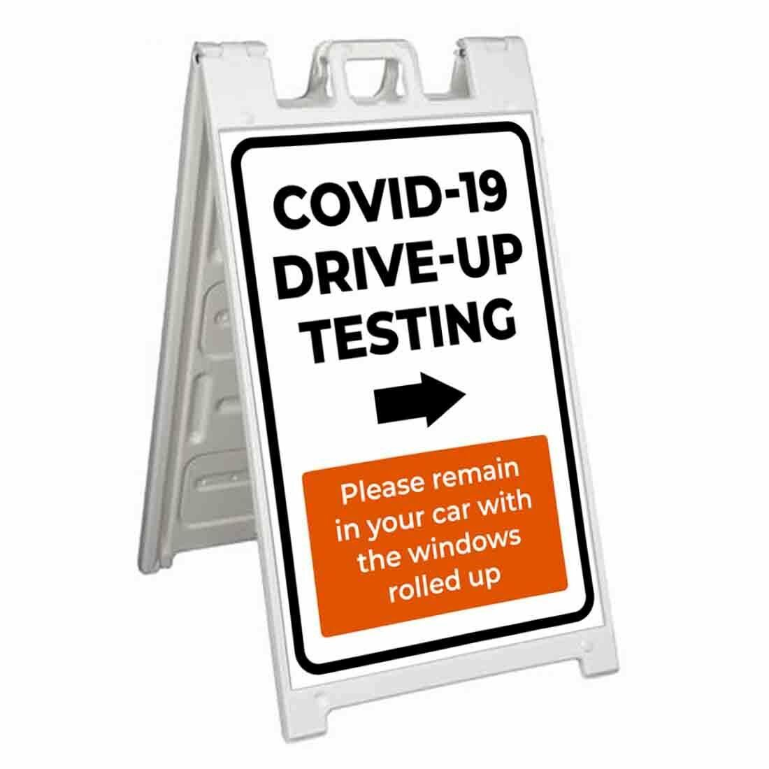 DRIVE-UP TESTING RIGHT ARROW Signicade 24x36 Aframe Sidewalk Sign ...