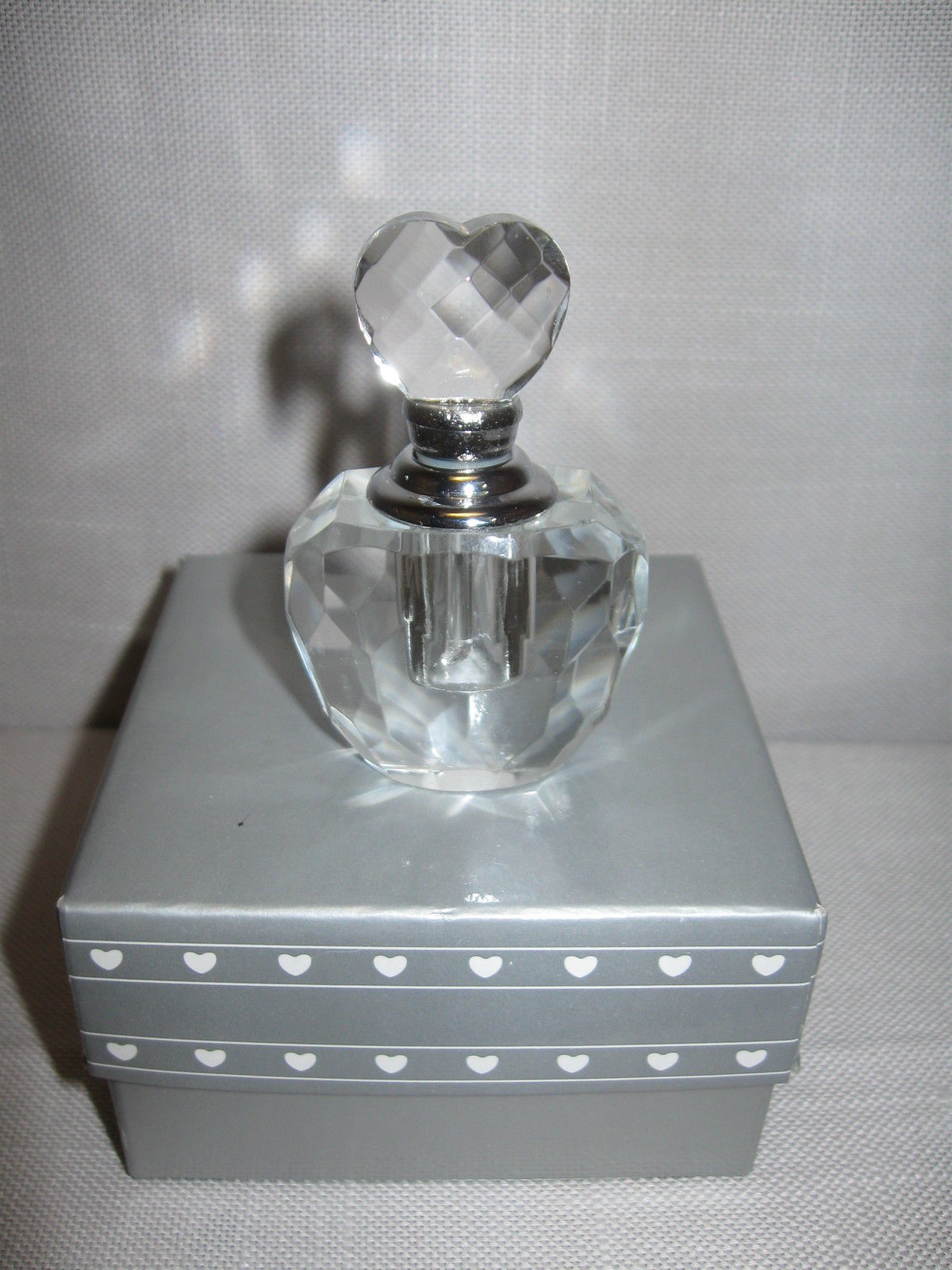 Crystal Clear Diamond Design With Heart Lid Perfume Bottle Box Included ...