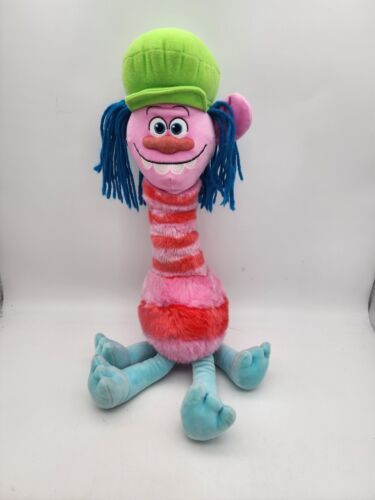 Trolls Plush Cooper Pink Troll Doll 20" Blue Hair Long Neck Dreamworks ...
