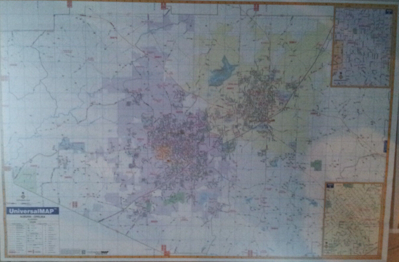 Auburn Opelika AL Laminated Wall Map (U) - Maps & Atlases
