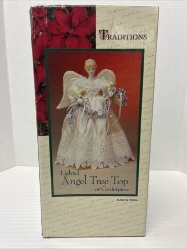 Vintage Traditions Lighted Angel Tree Top or Centerpiece - Lighted ...