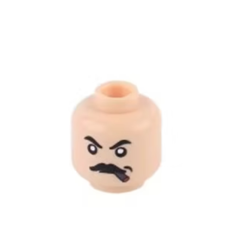 CB Male Head with Mustache and Cigar Custom Lego Figures Minifigure ...