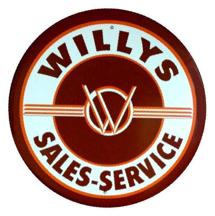 Willy's 24" Round Embossed Tin Metal Sign - Gas & Oil