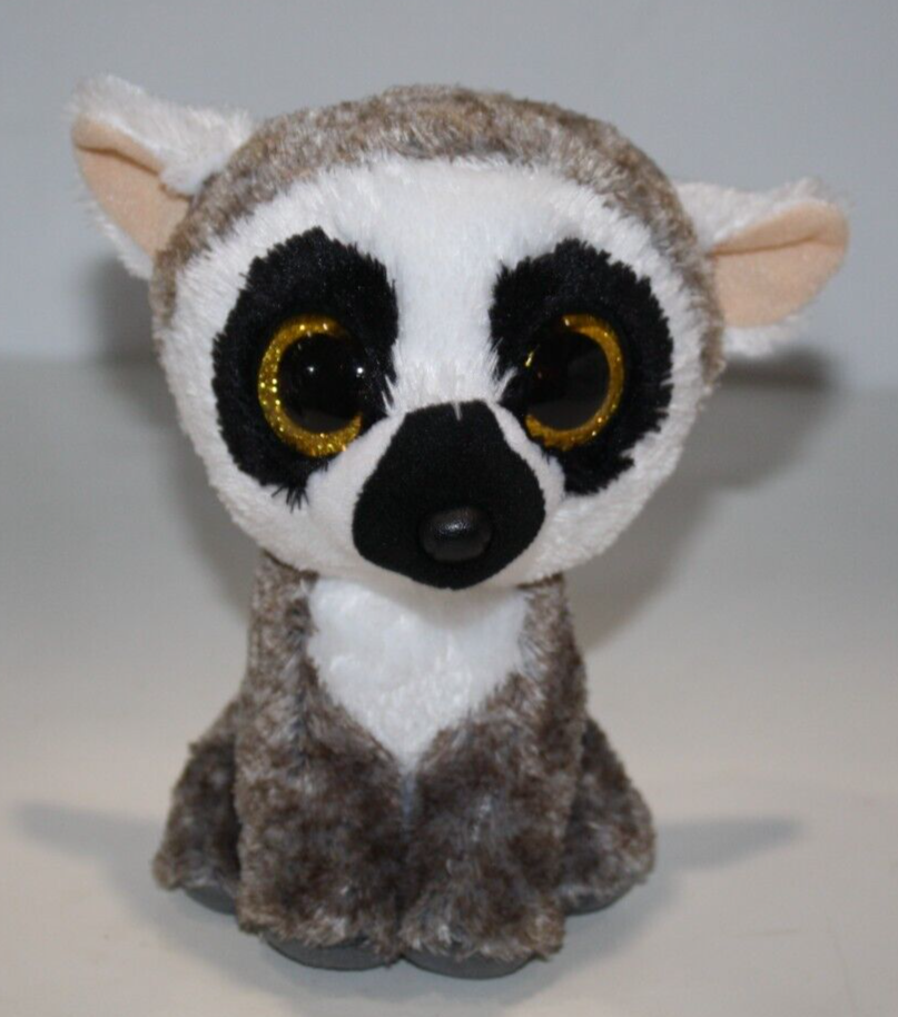 TY Silk Beanie Boos LINUS Lemur Plush 6" Stuffed Soft Toy Boo Gold ...