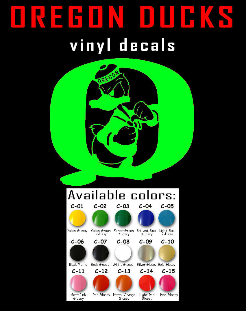 Oregon Ducks Vinyl Decal Sticker Car Window Football Club Athletic Logo ...