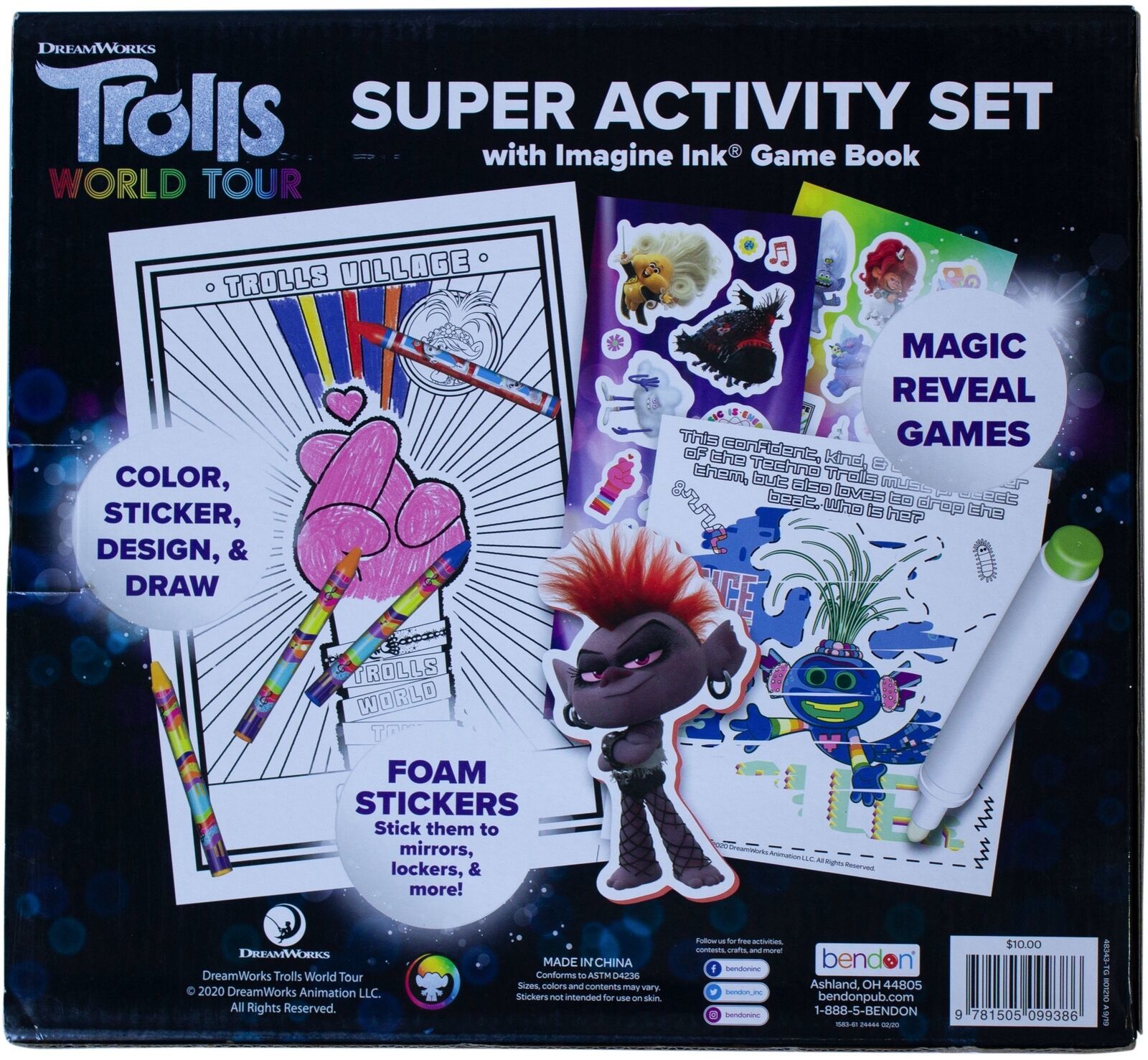 TROLLS World Tour ACTIVITY SET Imagine Ink Coloring Book Kids NEW In ...