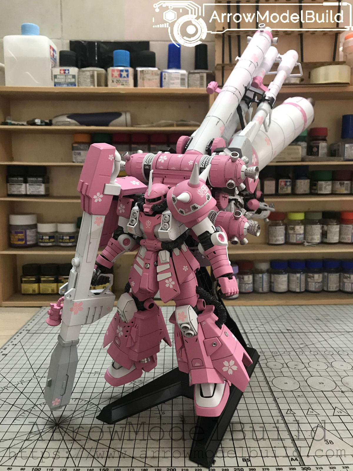 ArrowModelBuild Psycho Zaku (Custom Pink) Built & Painted MG 1/100 ...