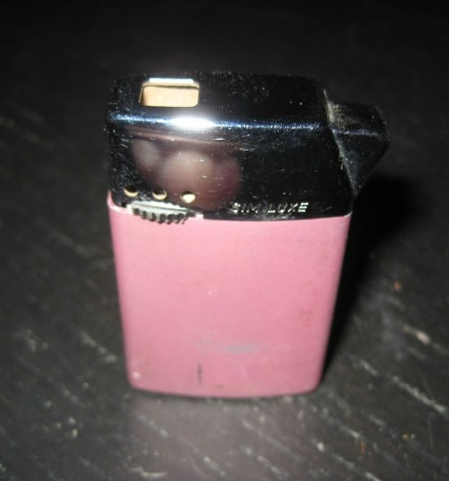 Vintage SIM LUXE Art Deco PINK Squeeze Handle Butane Gas Lighter Made ...