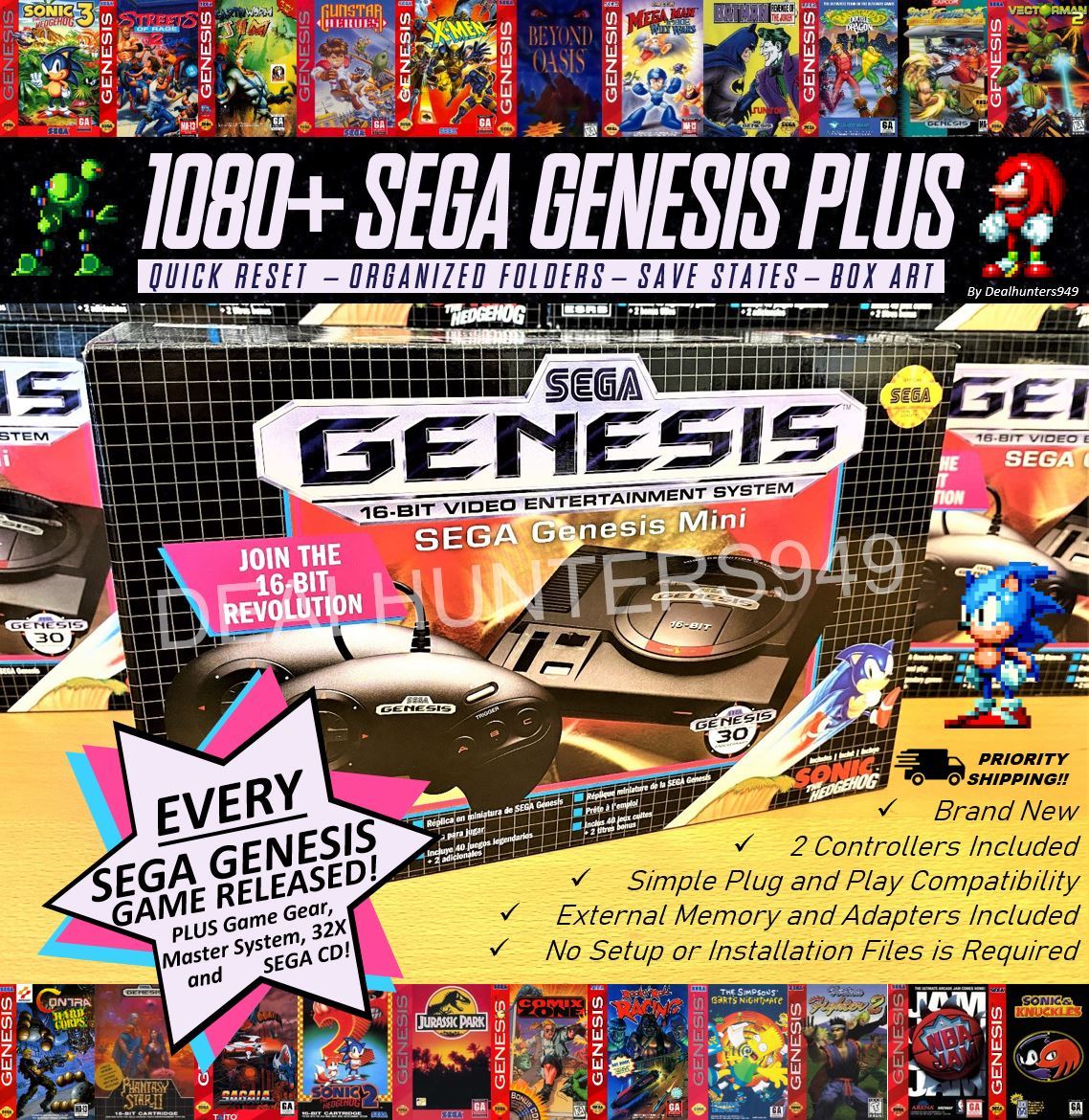 SEGA GENESIS 1080+ Games (Entire SEGA Library) Modded Mini Classic ...