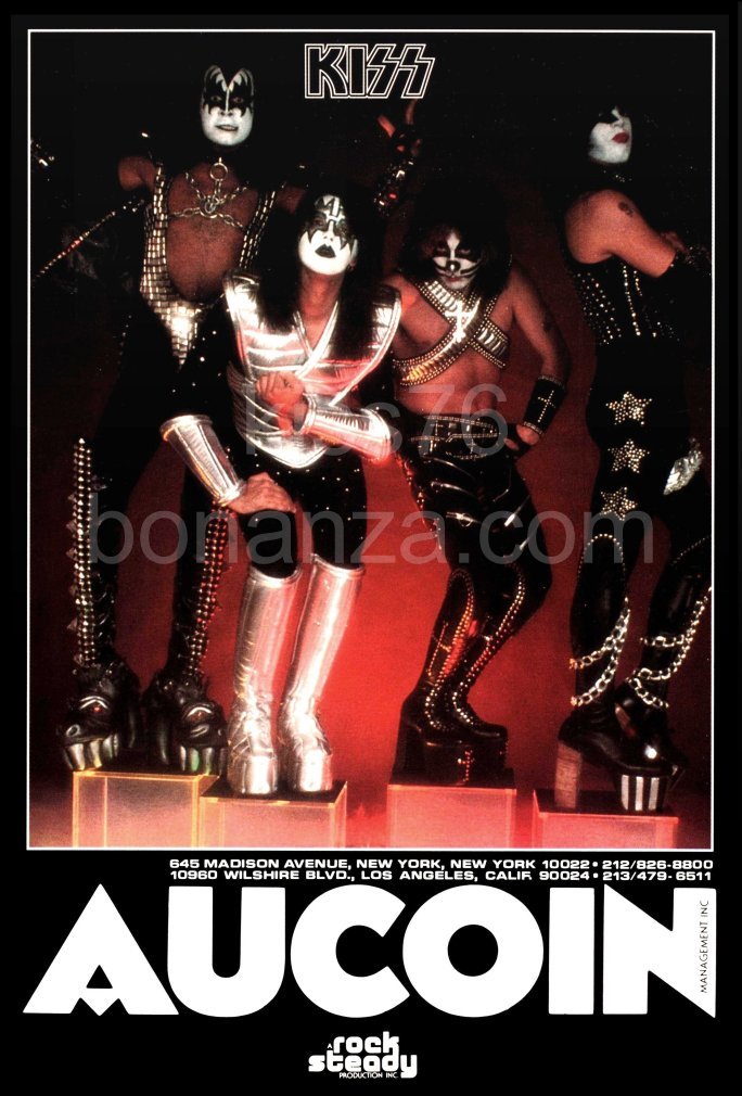 KISS AUCOIN KISS On Cubes Custom 21 X 33 Poster Simmons Stanley Frehley ...