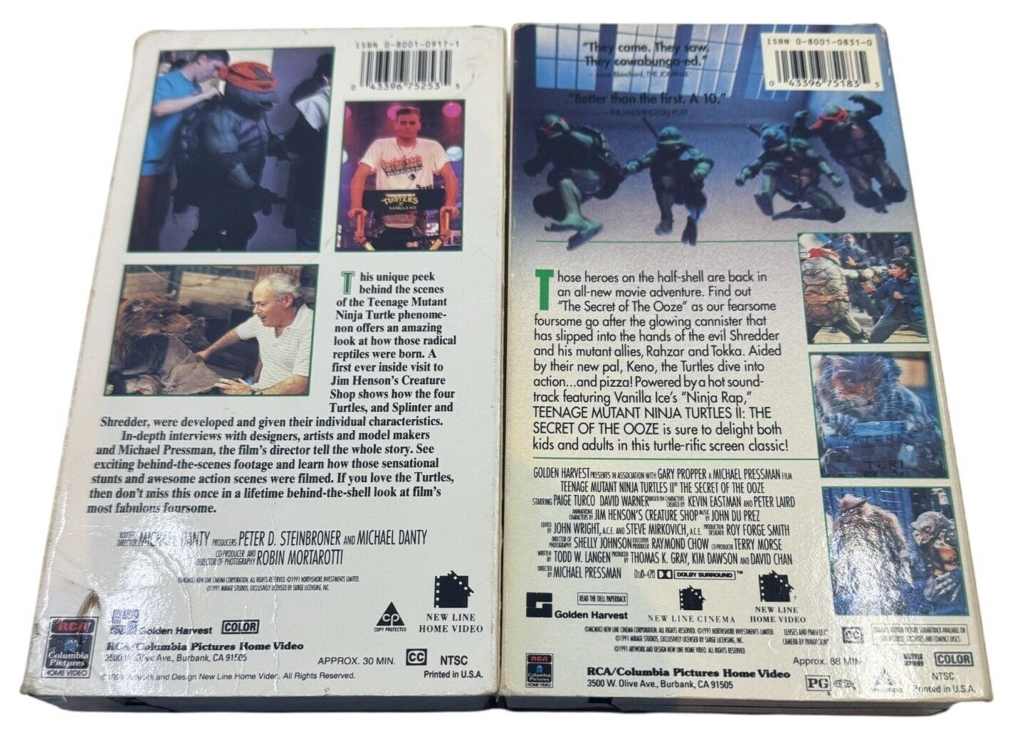 Teenage Mutant Ninja Turtles VHS Lot - Behind The Shells & Secret Of ...