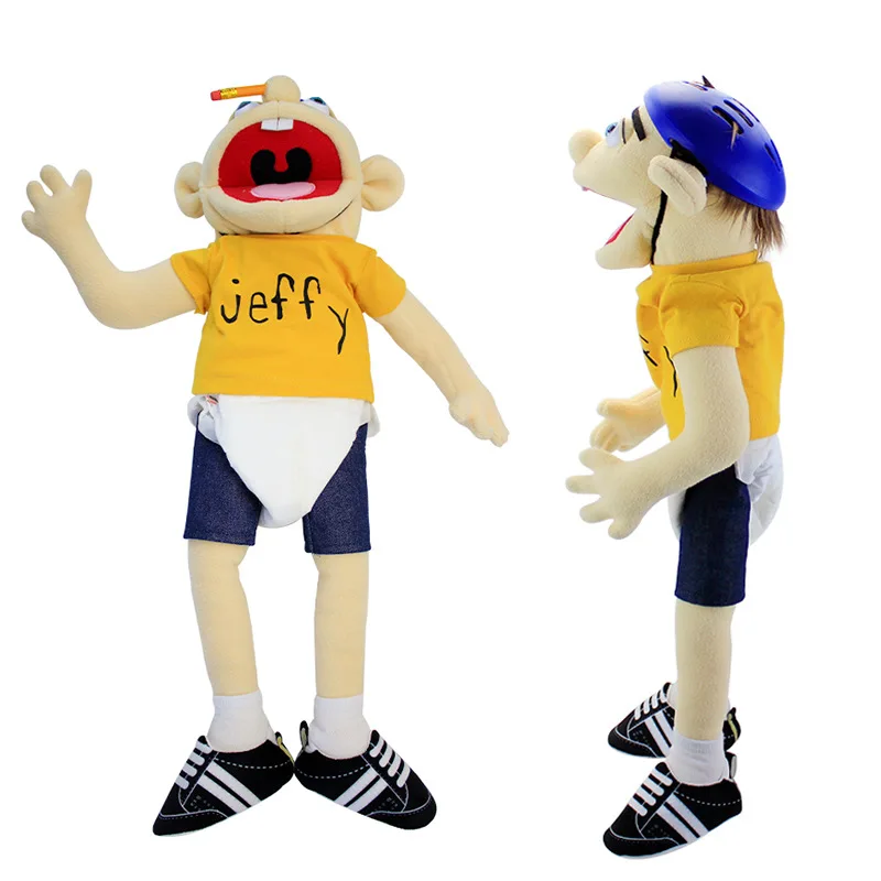 Play 60cm Large Boy Jeffy Hand Puppet Play Soft Doll Jeffy Boy Talk ...