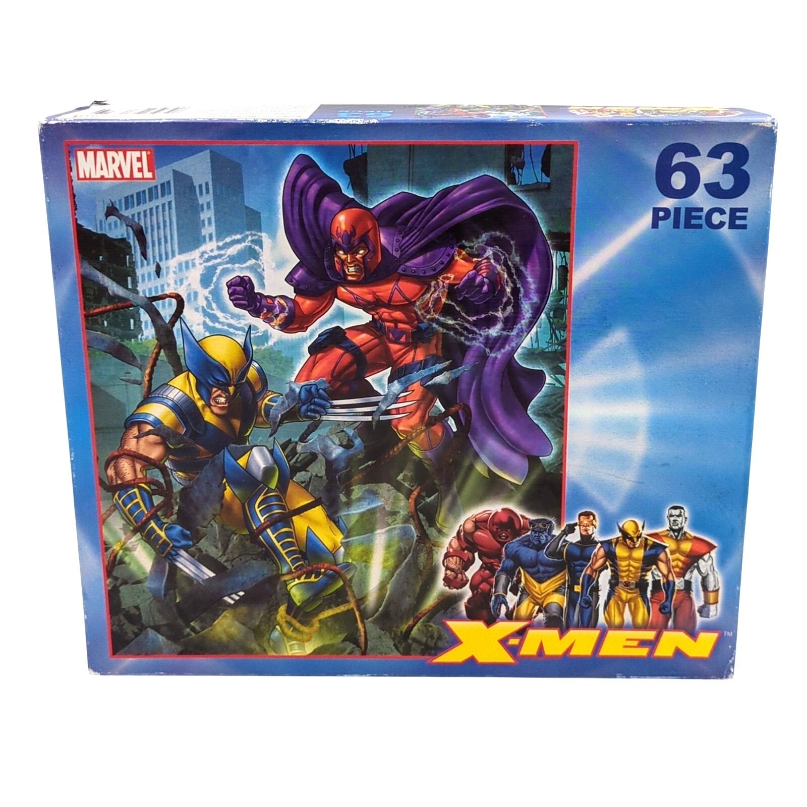 Marvel X-Men 63 Pc Puzzle Bring It On Magneto Wolverine 2006 Mega Brand ...