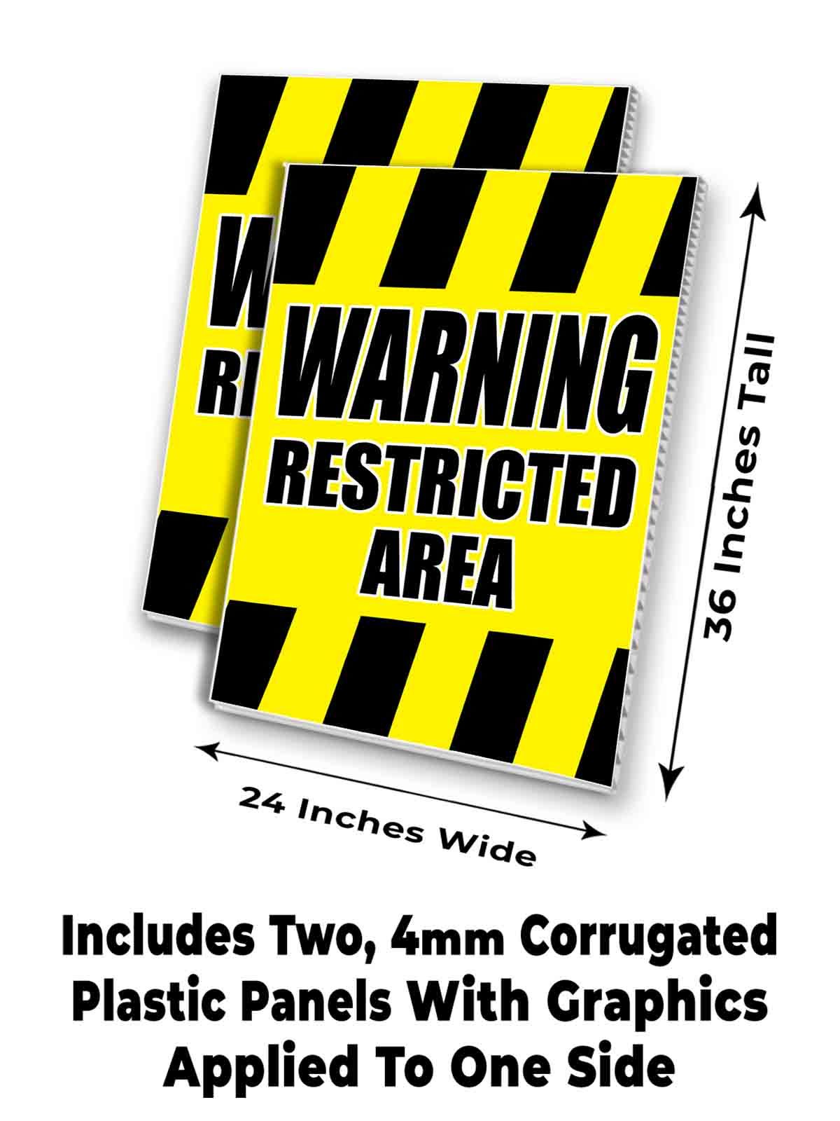 WARNING RESTRICT AREA Signicade 24x36 Aframe Sidewalk Decal Sign Banner ...