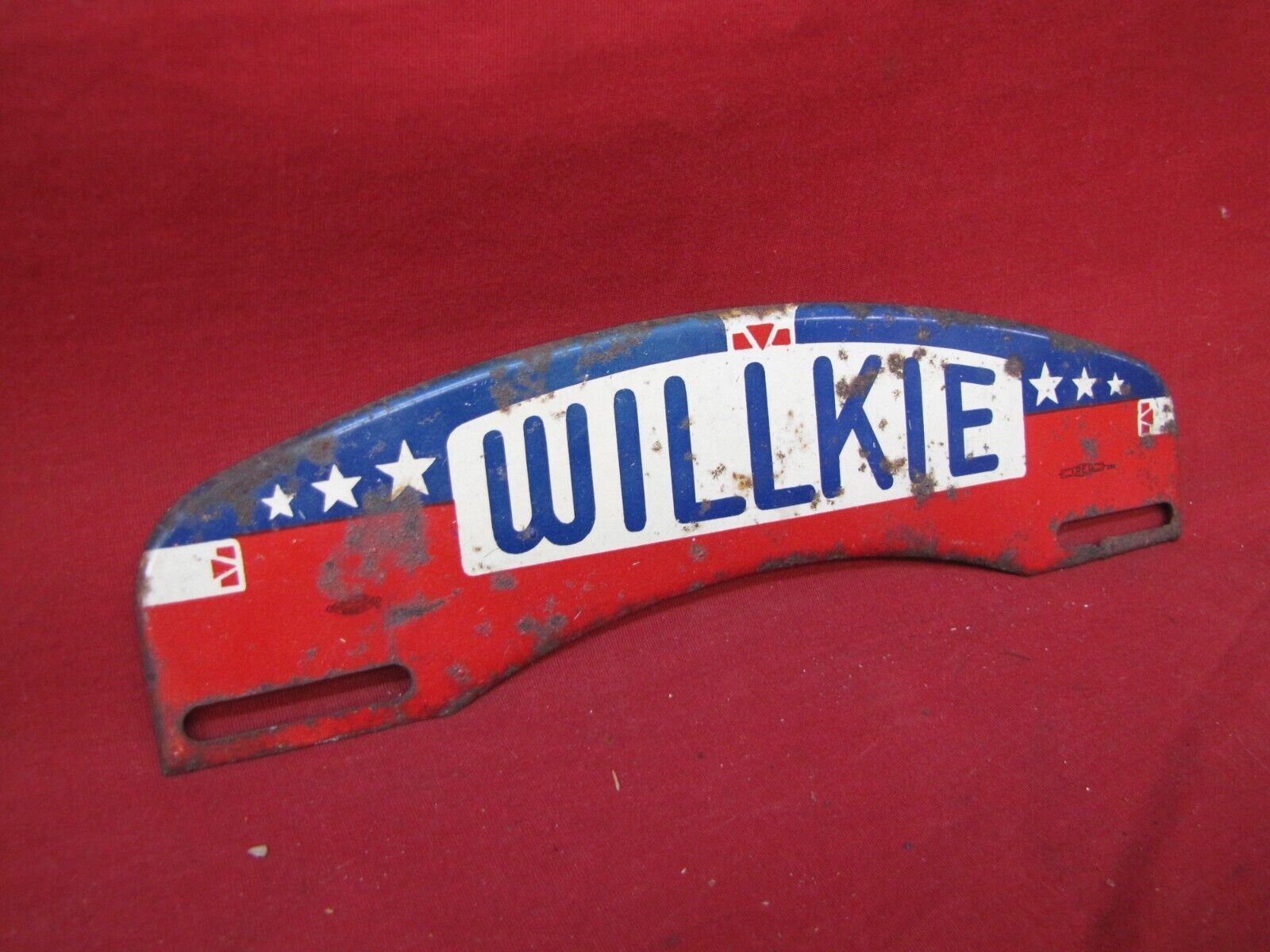 1940 Willkie For President Political Campaign License Plate Topper ...