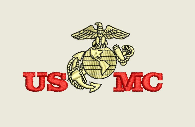 EGA USMC Marines Digitized filled machine embroidery design Digital ...