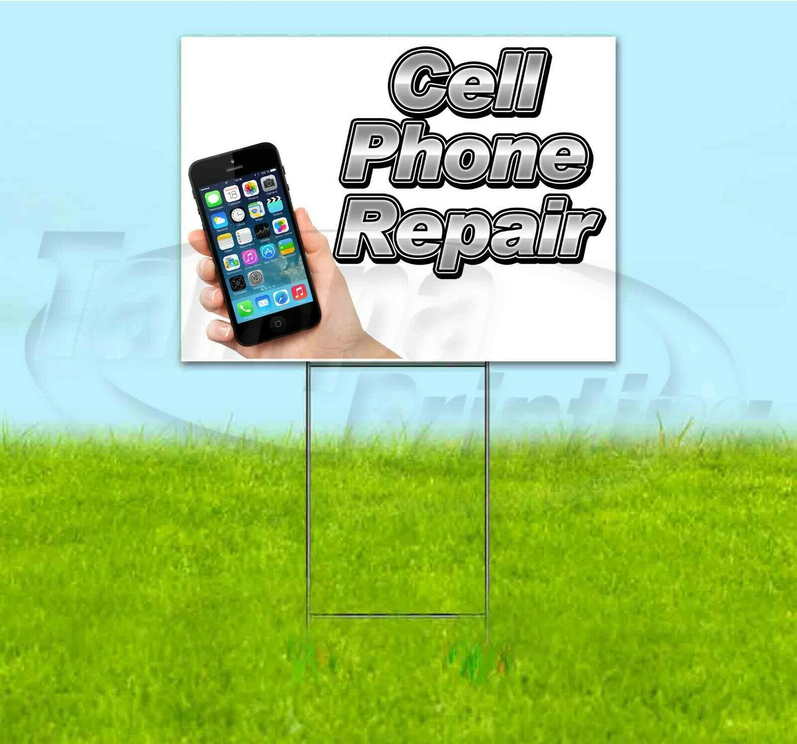 CELL PHONE REPAIR 18x24 Yard Sign WITH STAKE Corrugated Bandit USA ...