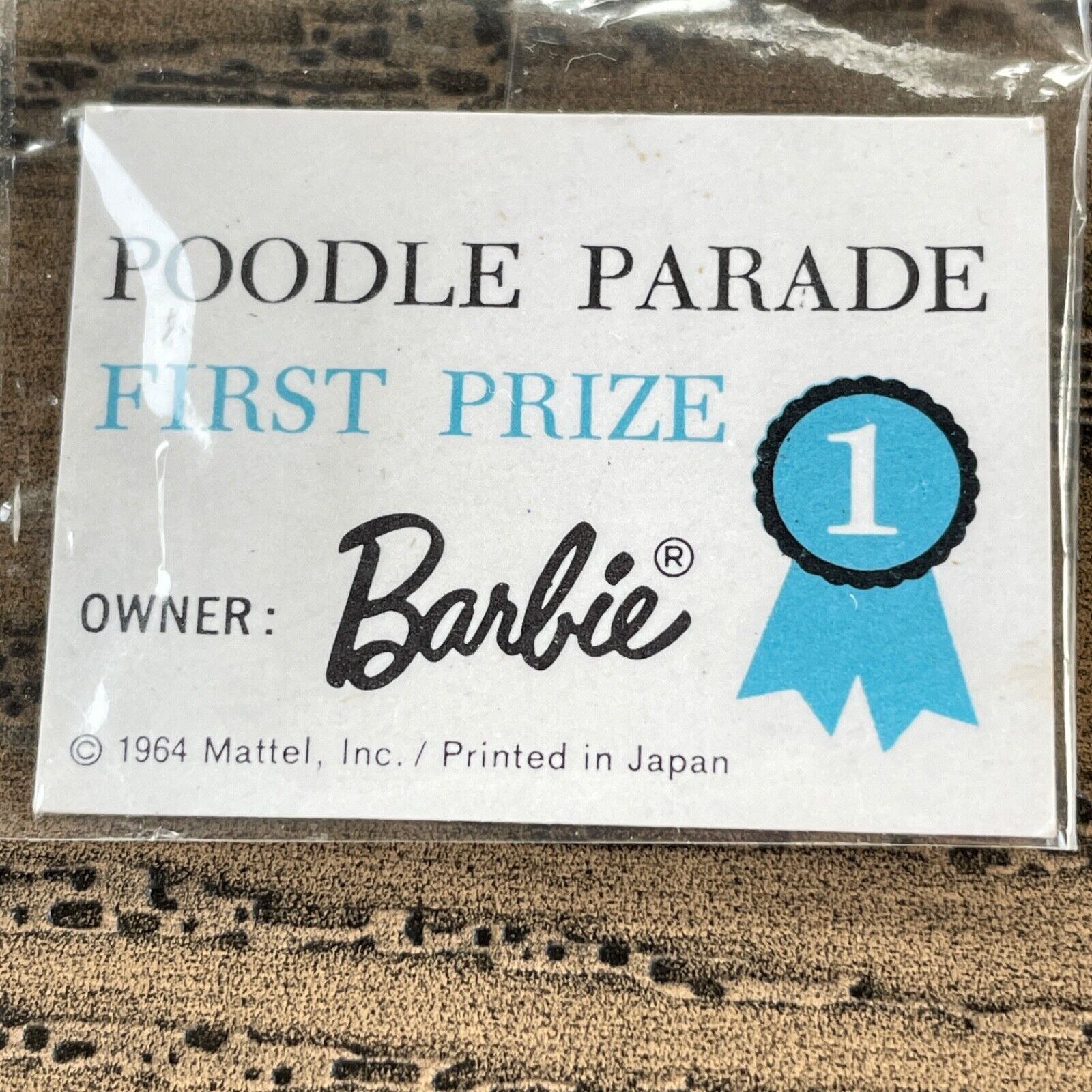 Vintage Barbie Poodle Parade Original First Place Certificate Printed ...