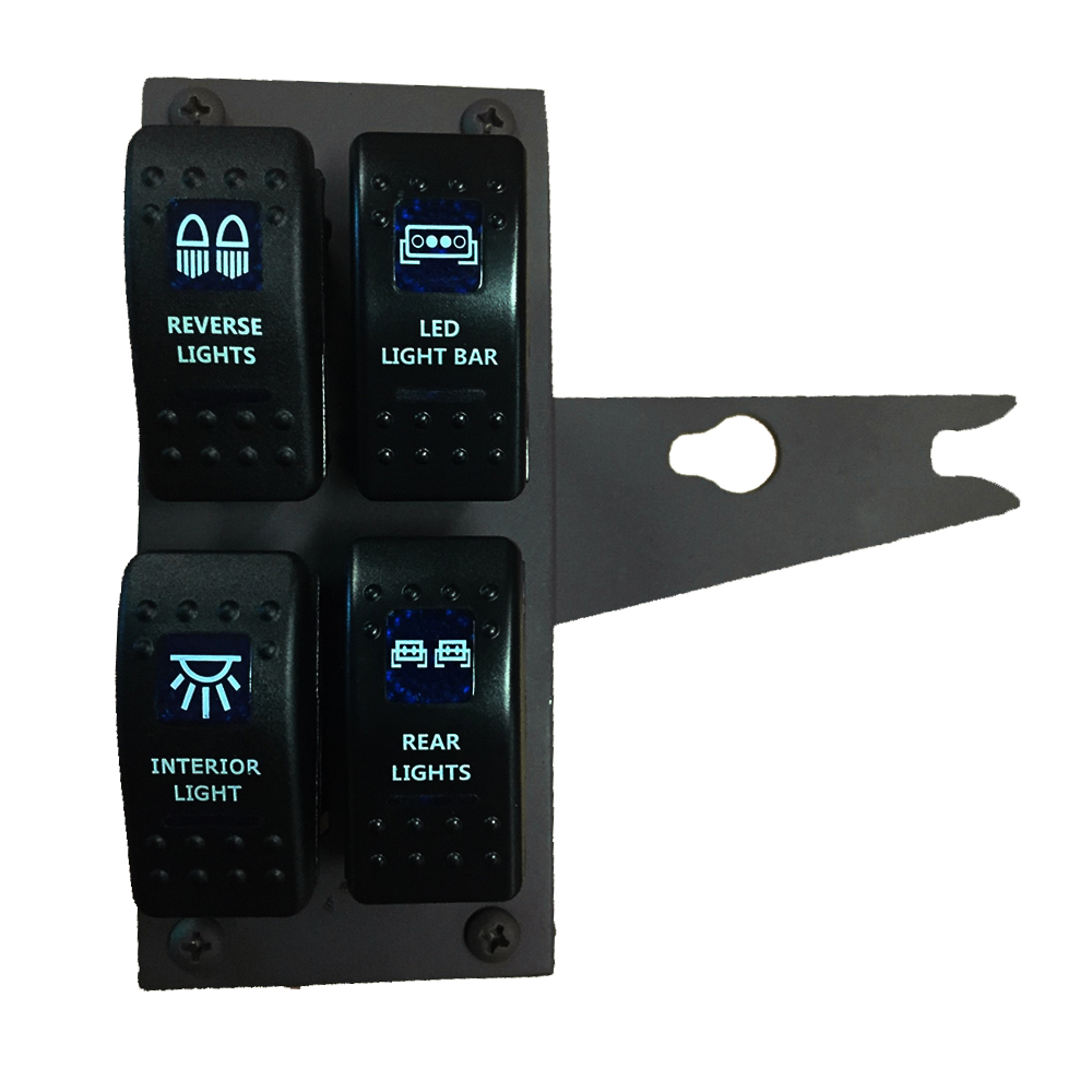 LIGHTED ROCKER SWITCH PANEL 4 GANG - NO SWITCHES - BLACK - HUMVEE M998 ...